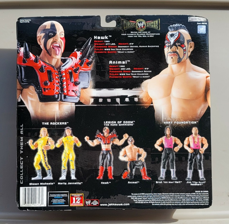 wwe wwf ljn classic superstars road warriors hawk & animal wrestling ...