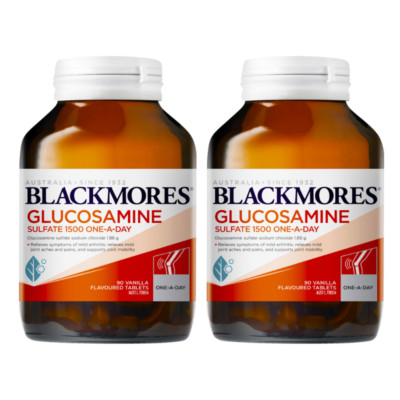 2x Blackmores Glucosamine Sulfate 1500 One-A-Day 90 Tabs Mild Arthritis ...