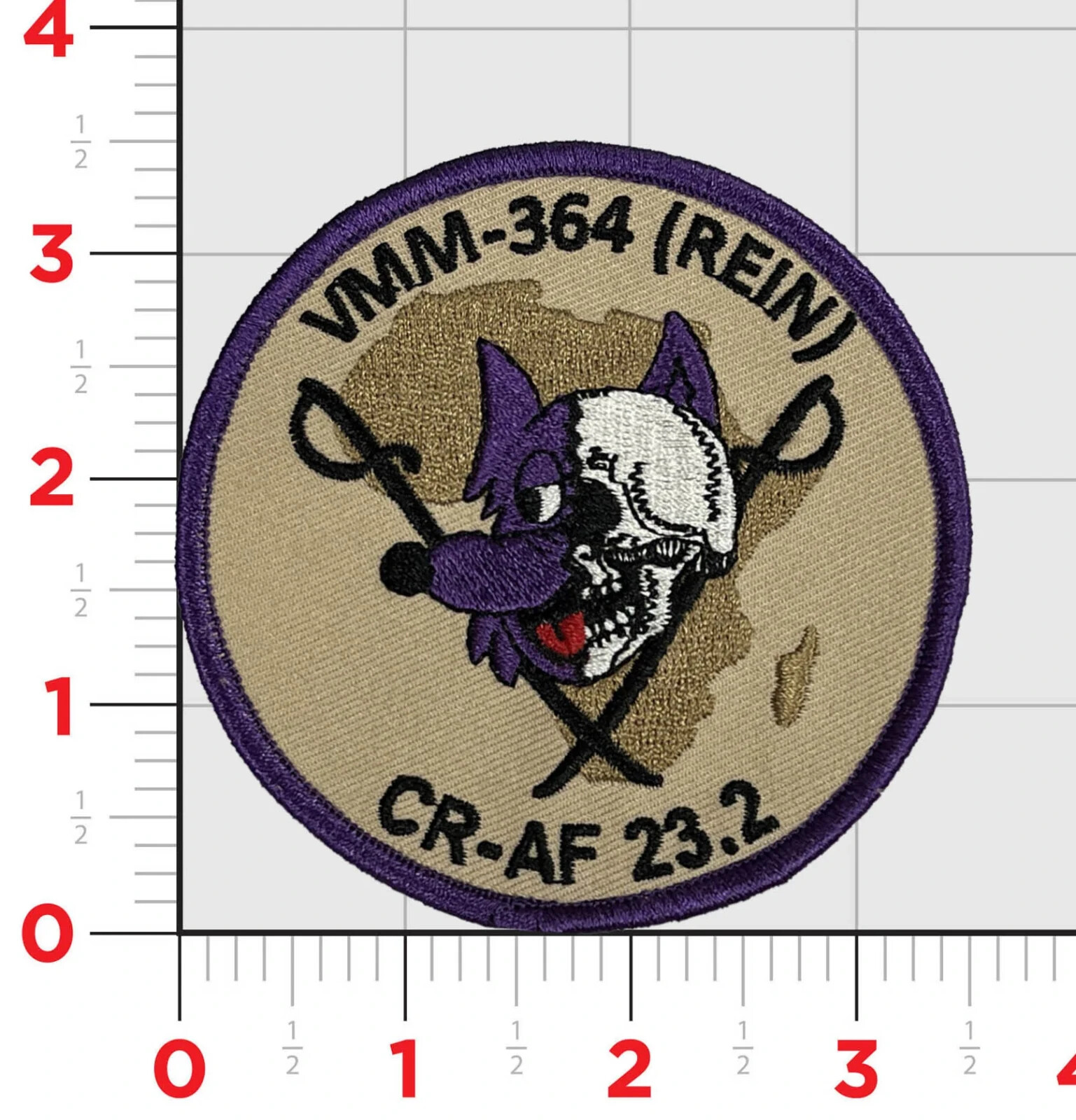 CR-AF 23.2 VMM-364 PURPLE FOX REIN EMBROIDERED HOOK & LOOP JACKET PATCH ...