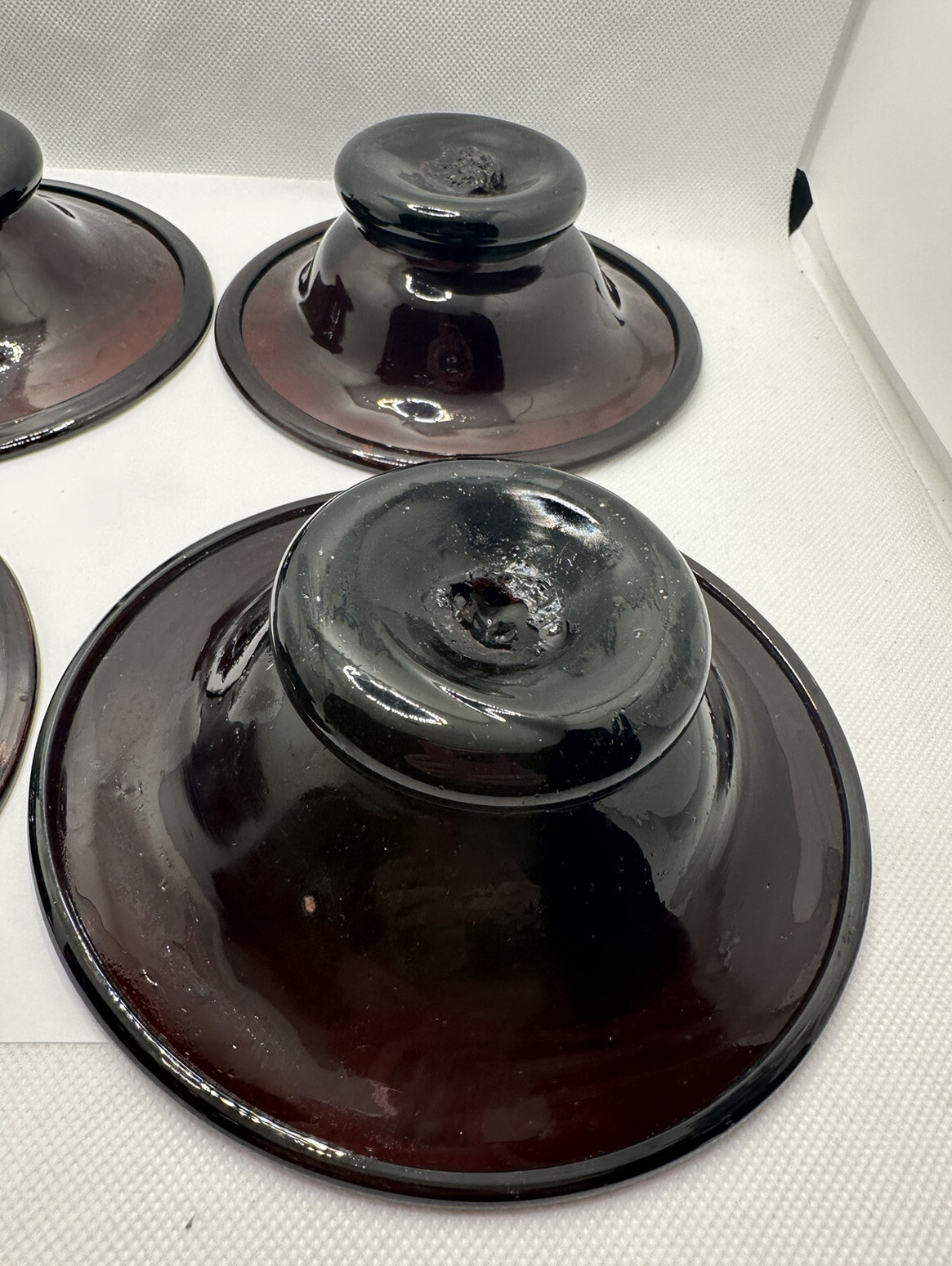 Vintage Set of 4 Hand Blown Amethyst Glass Pedestal Bowls Odilon Avalos ...