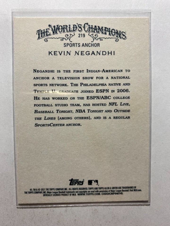 Kevin Negandhi 2021 Topps Allen & Ginter #219 Card | eBay