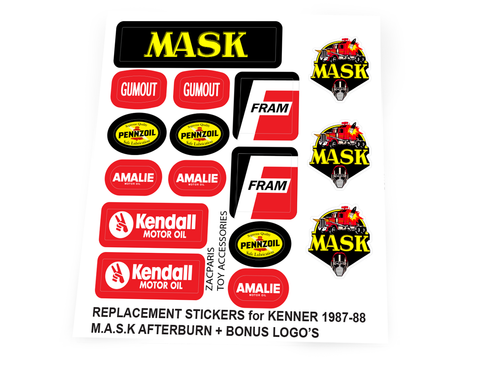 Stickers for KENNER M.A.S.K AFTERBURN stickers with Bonus! | eBay Australia