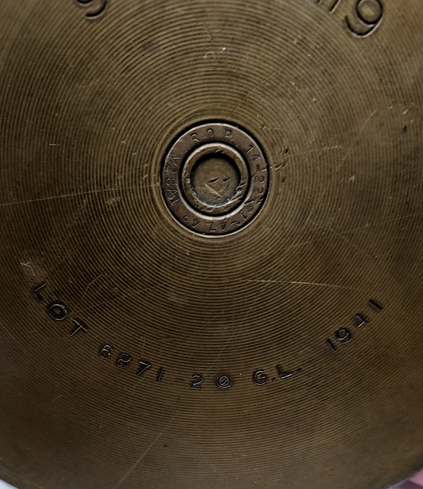 Vintage Signed and Dated WW II Heavy Solid Brass Trench Art Bullet ...