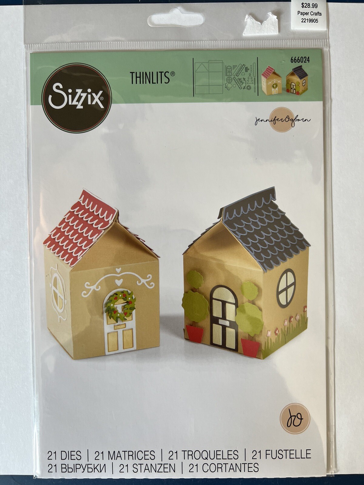 Sizzix Thinlits Jennifer Ogborn Seasonal House Gift Box 21 Piece Set 666024 for sale online | eBay