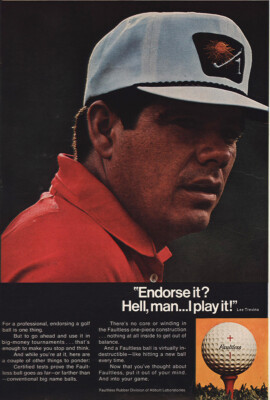 1964 Faultless Golf Ball: Hell Man I Play It Lee Trevino Vintage Print ...