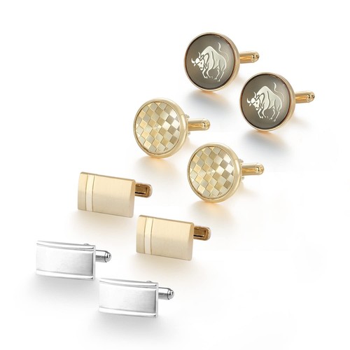 Cufflinks Set 4 Pairs for Men Business Formal Shirts Buttons Cuff Link ...