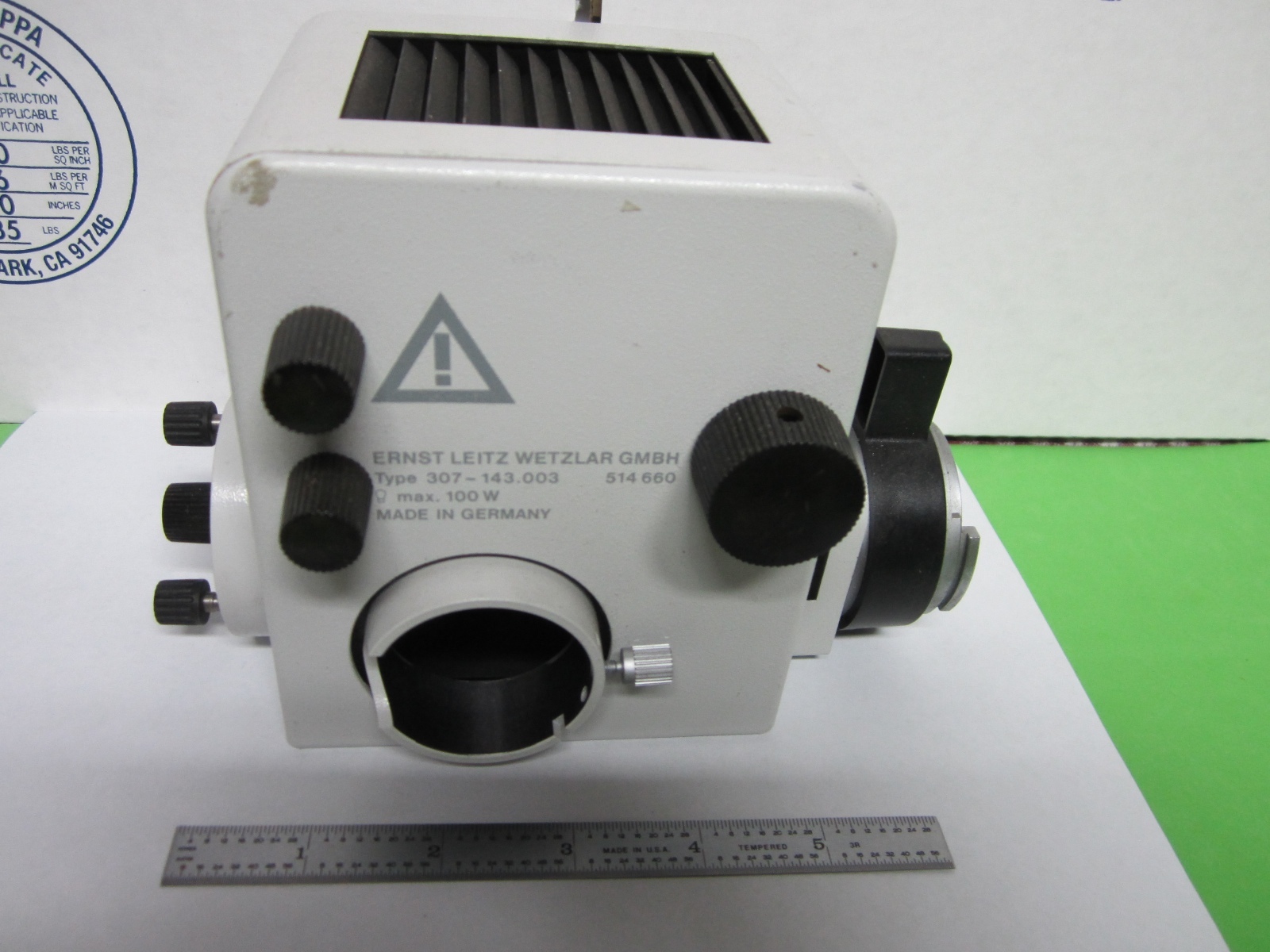 MICROSCOPE 307-143 LEITZ GERMANY LAMP HOUSING ILLUMINATOR OPTICS AS IS ...