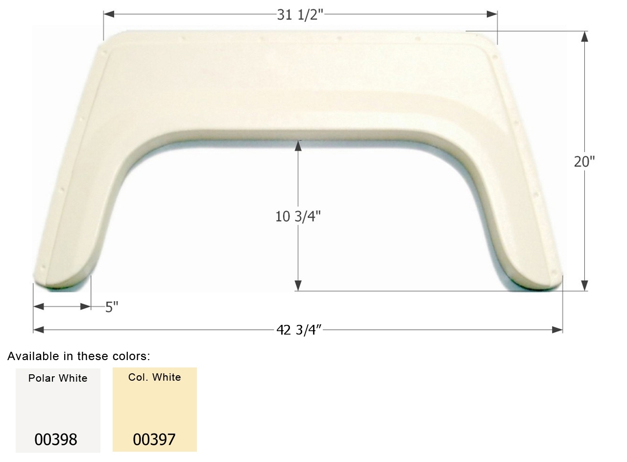 ICON Single RV Fender Skirt FS343, Polar White | eBay