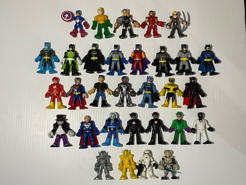 Marvel DC Playskool Figure Lot 32 Hawkeye Thor Batman Flash Penguin ...