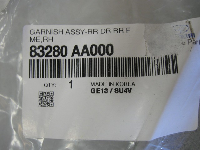 Hyundai 83280-AA000 GARNISH Assembly-RR Dr RR Frame RH for sale online ...