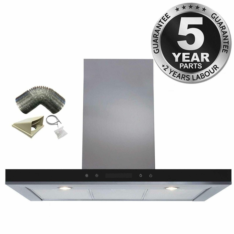 SIA 90cm Stainless Steel Linear Touch Control Cooker Hood Fan & 3m ...