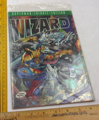 Superman Tribute Edition WIZARD 1990s foil cover magazine no card comic ...