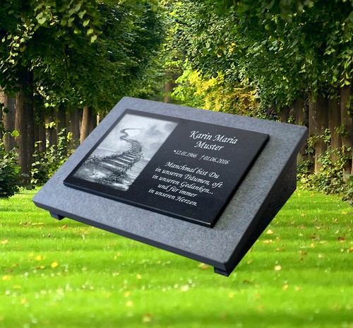 Grabstein Grabplatte Gedenkstein Motiv Text ca.40x30x3 cm Gravur ...