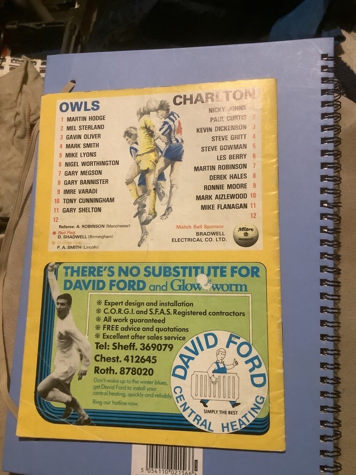 SHEFFIELD SHEFF WEDNESDAY WED V CHARLTON ATHLETIC 11 FEB 84 DIV 2 ...