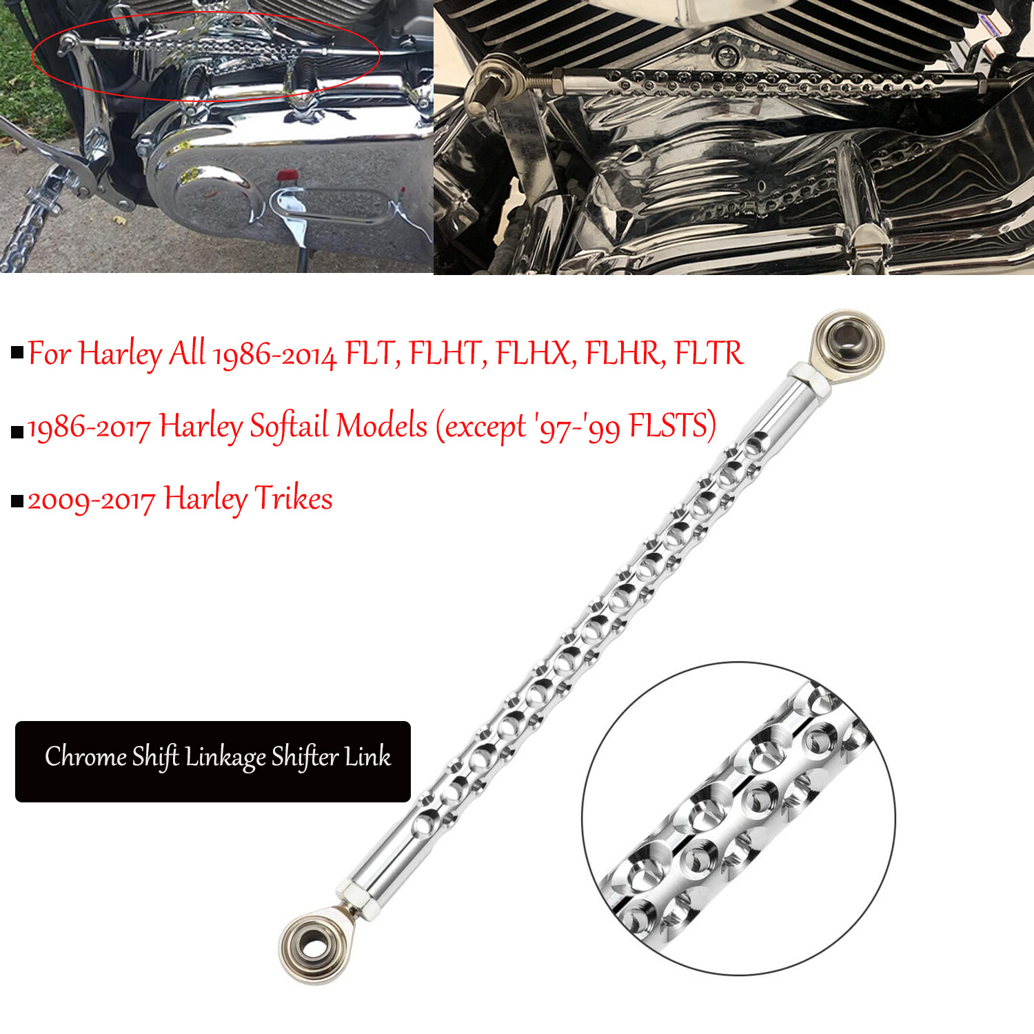CNC Shifter Shift Linkage For Harley Fatboy Softail FXSTC FLSTN FXSTD ...