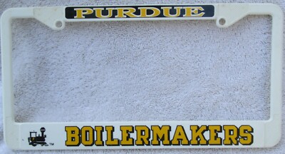 Purdue Boilermakers White Plastic Vintage License Plate Frame Alumni | eBay