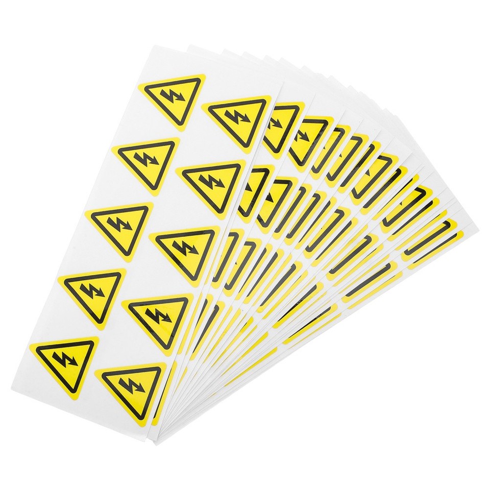 200 Pcs Safety Signs Self Adhesive Labels Electrical Warning Decals ...