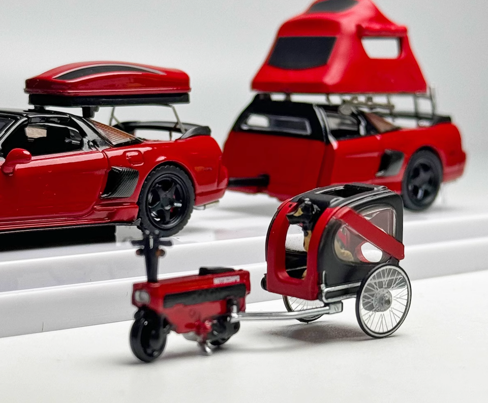 ZD MLGB 1:64 JDM Red NA1 NSX TRA Camper Trailer Sport Model Diecast ...