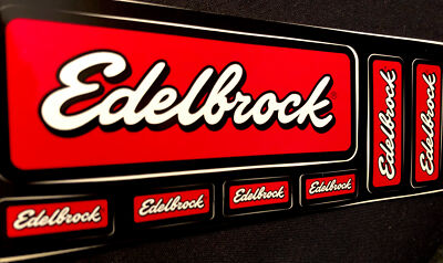 EDELBROCK STICKER SET (1- 4 1/2“ X 1 3/4”) (2 -2” X 3/4”) (4- 1” X 1/2 ...