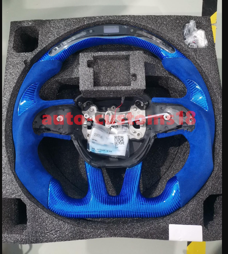 Blue Carbon Fiber LED Steering Wheel For challenger charger srt scat ...