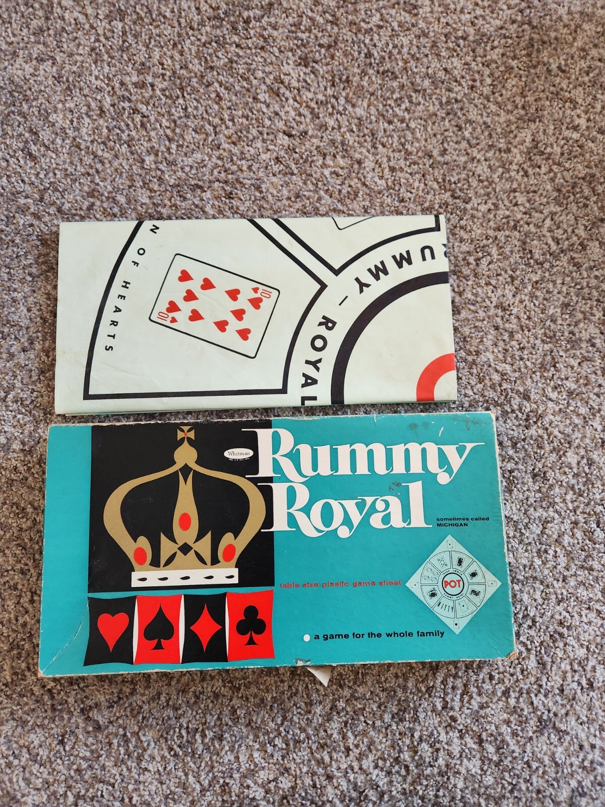 VTG Rummy Royal Whitman #4713 Table Size Plastic Game Sheet 1962 | eBay