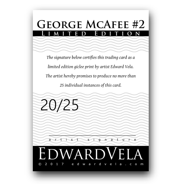 George McAfee #2 Art Card Limited 20/25 Edward Vela Signed (Chicago ...