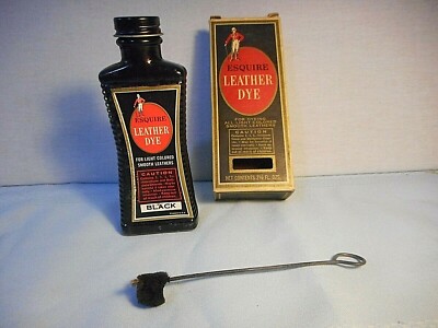 Vtg Esquire SHOE Leather Dye Collectible Price tag on box Black | eBay