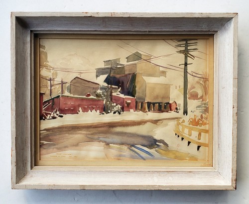 1950 Kenneth E. Crook Maine Regionalist Watercolor Painting - Rowe ...
