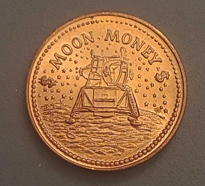 RARE Moon Money $ Green Cheese Penny Token - Cow Jumping Over Moon ...