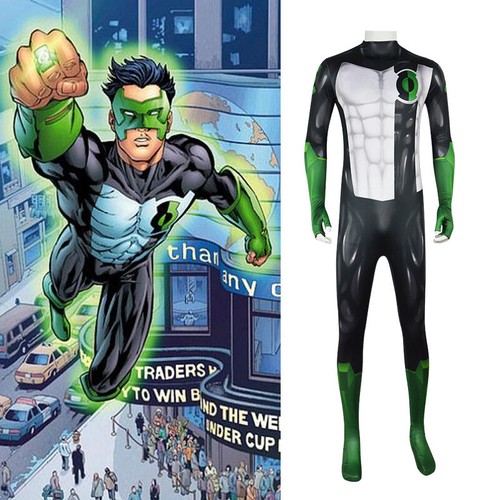 Green Lantern Cos Kyle Rayner Show Suit Play Children Adult Cosplay ...