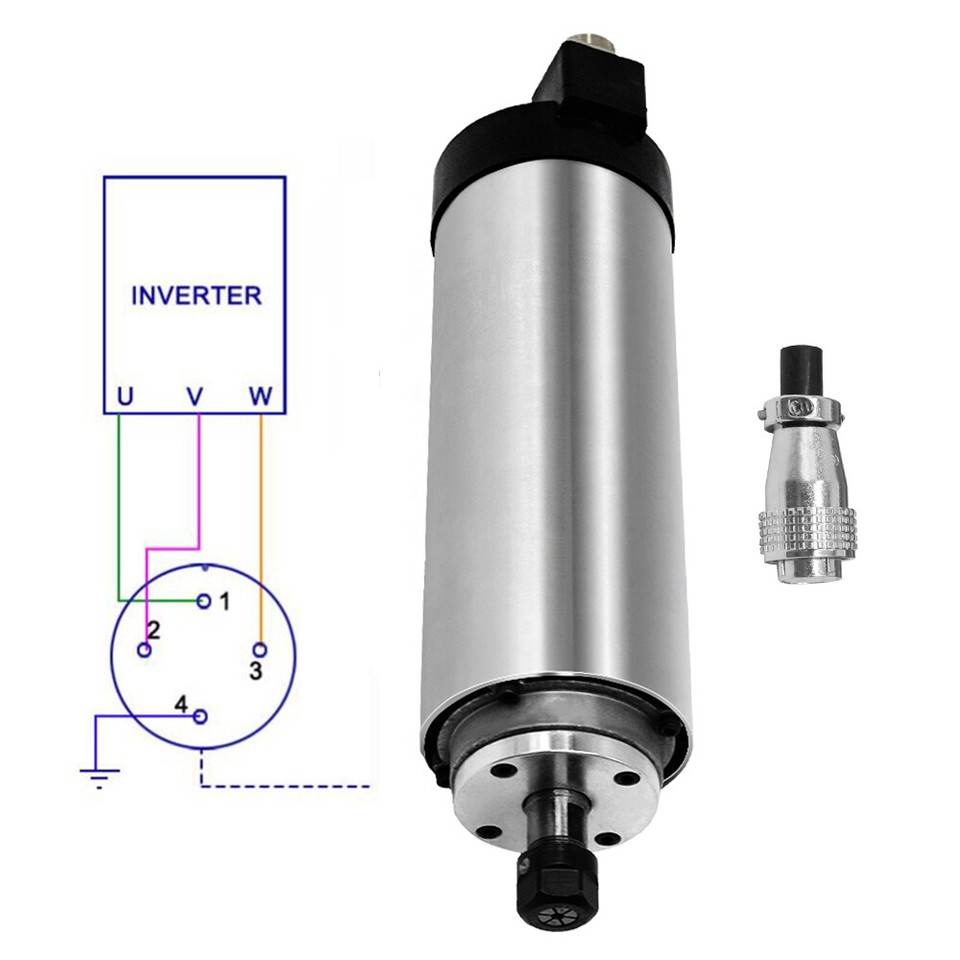 2.2KW Spindle Motor Air Cooled 24000RPM ER20 Collet VFD Inverter Mount ...