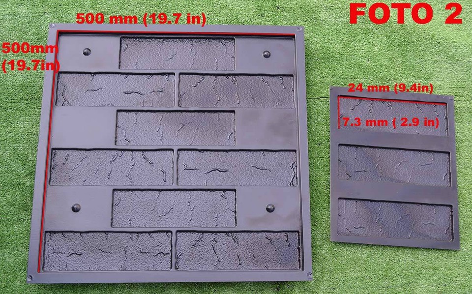 Set 2 pcs WALL STONE MOLD PLASTER CONCRETE Wall Decor stone 3D04 | eBay