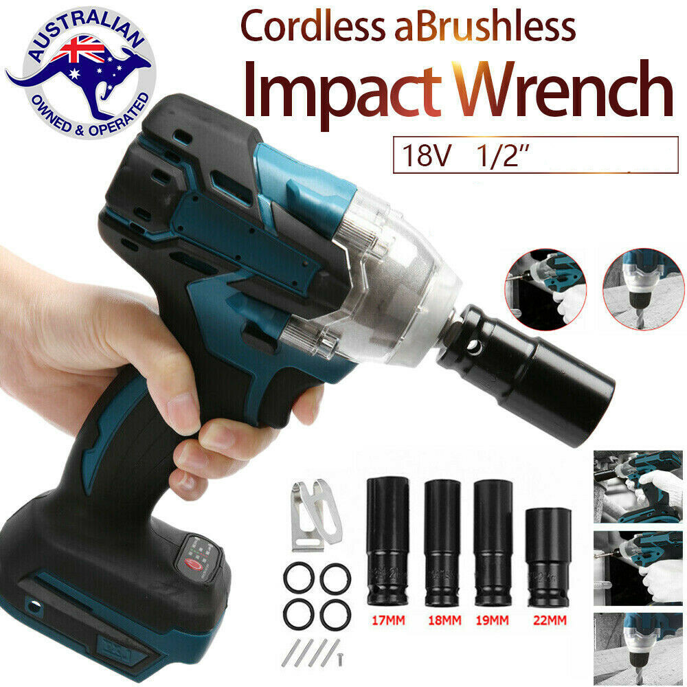 1/2'' Brushless Cordless Impact Wrench Rattle Gun Socket For Makita ...