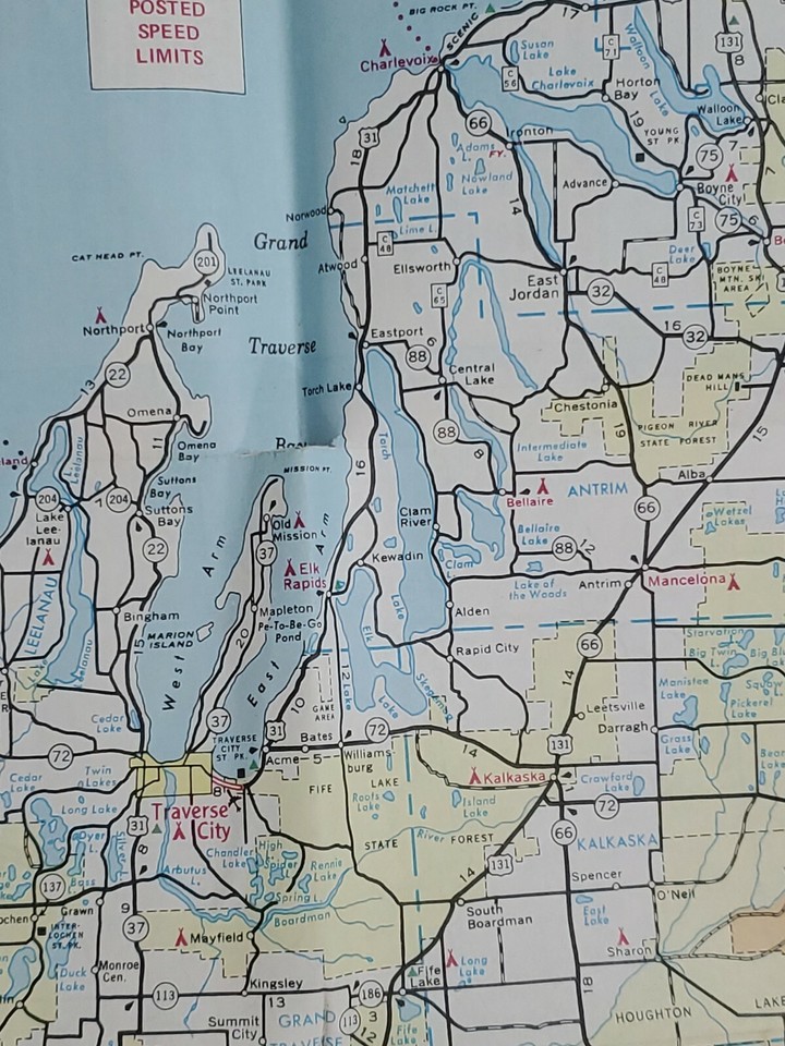 Road Map Michigan 1976 1977 AAA USA Collectible Folding Paper Travel ...