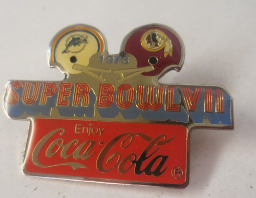 Coca-Cola SUPER BOWL V1I 1973 MIAMI DOLPHINS VS WASHINGTON LAPEL PIN | eBay
