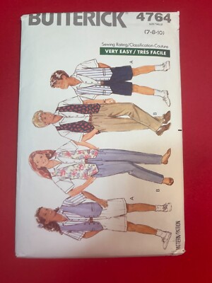 Butterick 4764, Size 7-10, Unisex, Vest, Shirt, Skirt, Shorts, Pant ...