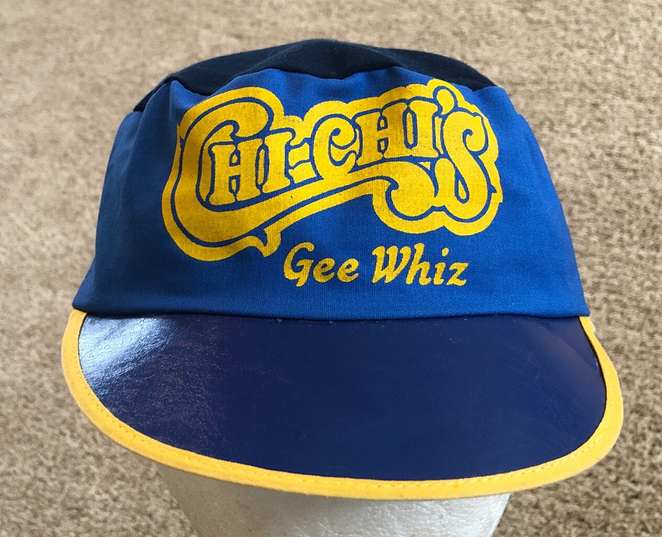 Chi-Chi’s GEE WHIZ Painters Hat Cap vtg Restaurant Swag MERCH Blue ...
