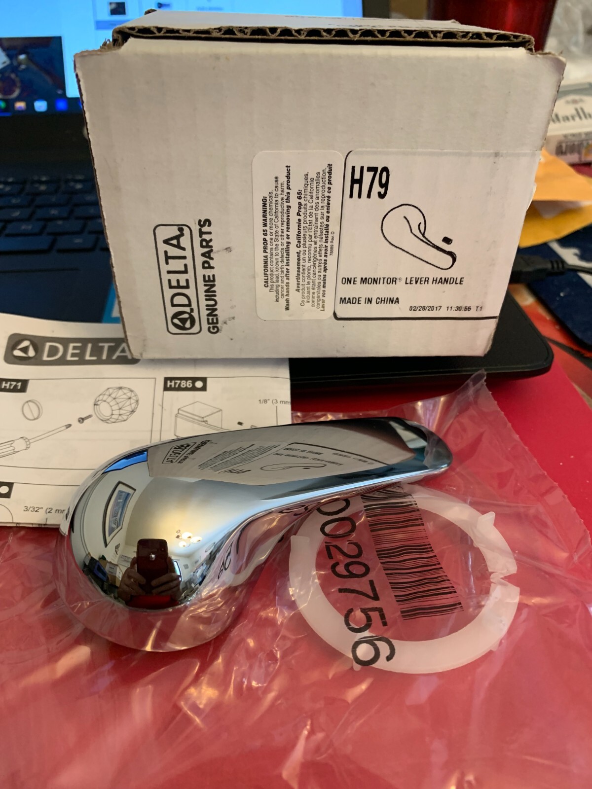 DELTA H79 Single Metal Lever Handle for Tub/Shower 13/14 ser Chrome | eBay