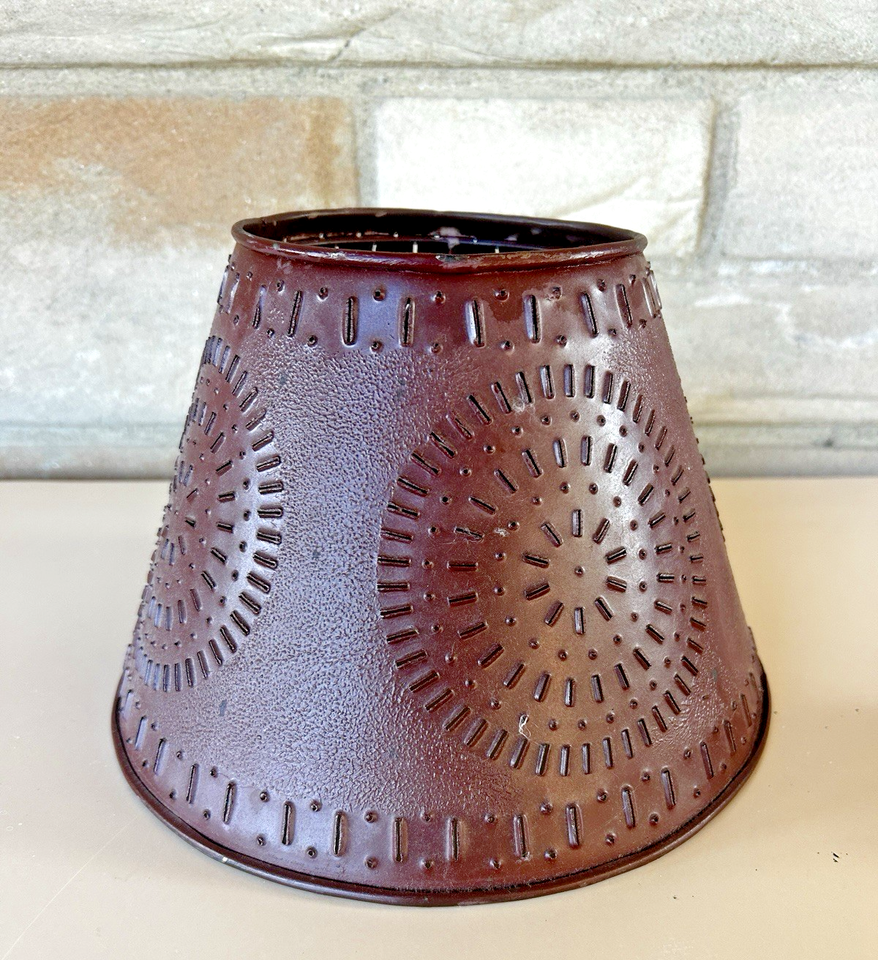 Vintage Punched Sun/Moon Tin Lamp Shade Primitive Rustic Farmhouse ...