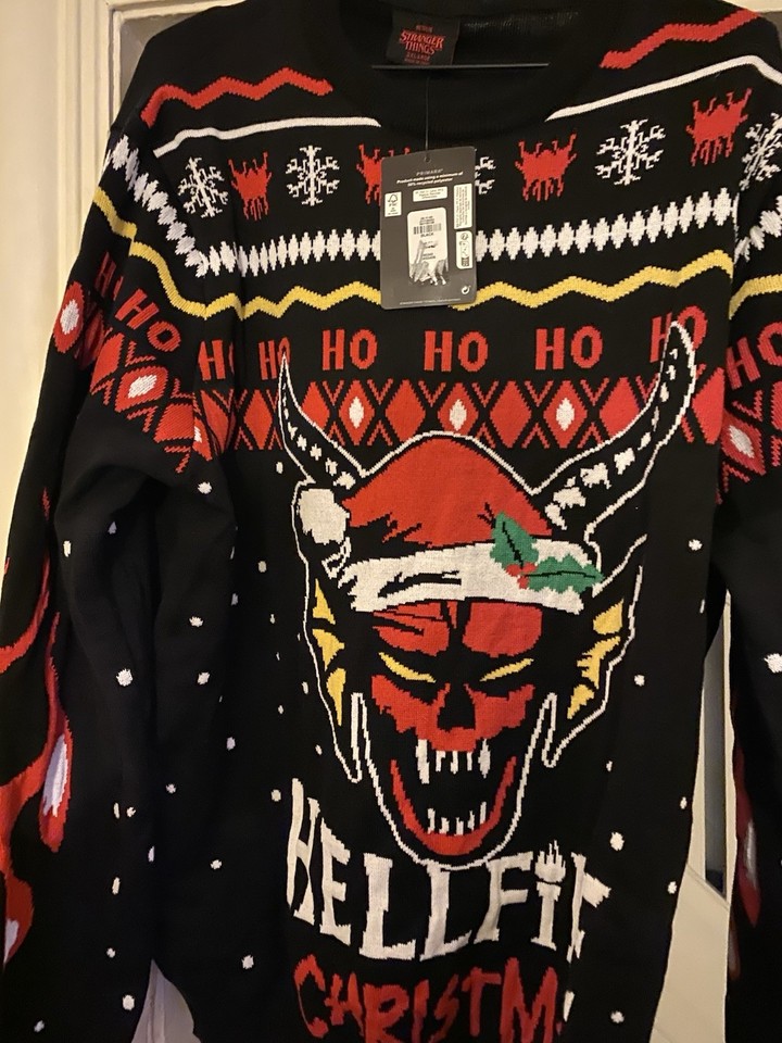 Stranger Things Hellfire Club Knitted 2XL Christmas Jumper | eBay