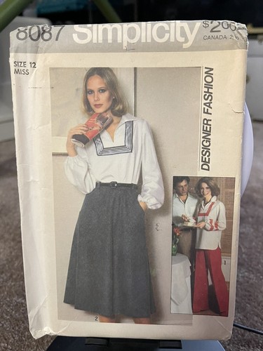 *UNCUT* Vintage 1977 Simplicity Pattern 8087 -Shirt/Pants/Skirt-SZ 12 ...