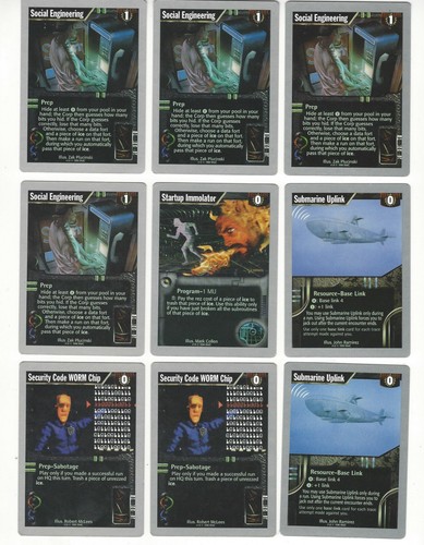 9X 1996 NETRUNNER CCG Social Engineering Submarine Uplink Security Code ...