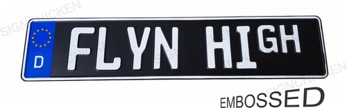 BLACK EURO European license plate, EMBOSSED, - Authentic German Made ...