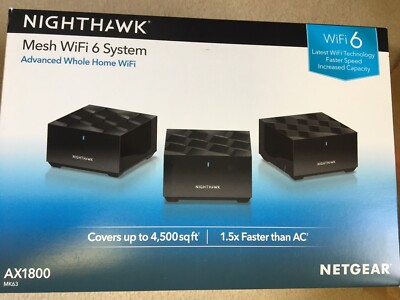 Netgear Nighthawk Whole Home Mesh WiFi 6 System, 3-Pack Model # MK63 ...
