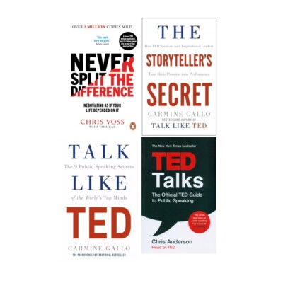Never Split,Storyteller's Secret,Talk Like TED, TED Talks 4 Books ...