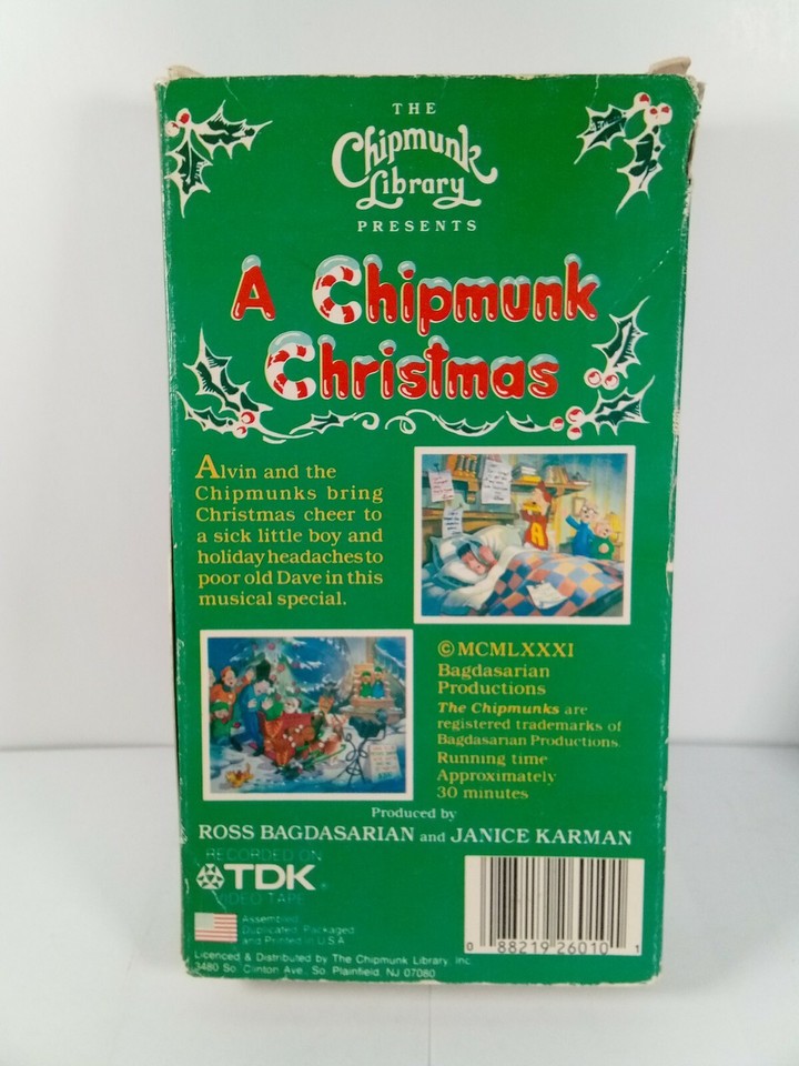 The Chipmunk Library A Chipmunk Christmas VHS RARE HTF | eBay