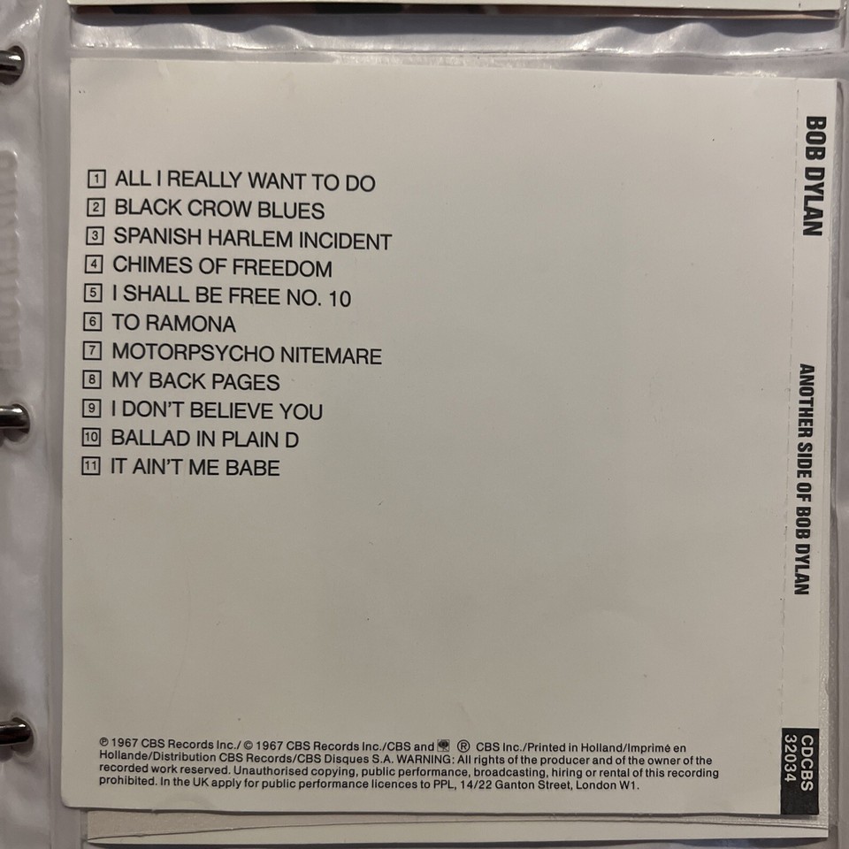 BOB DYLAN - ANOTHER SIDE OF BOB DYLAN CD in a SLEEVE PACKGE | eBay