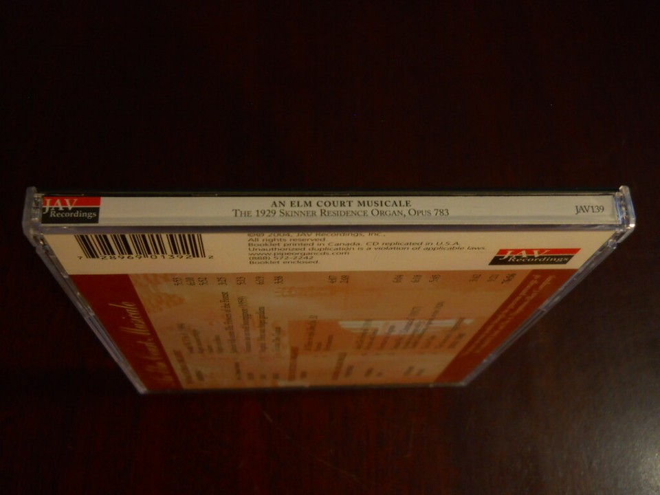 An Elm Court Musicale JAV CD Skinner Residence Pipe Organ THOMAS MURRAY ...