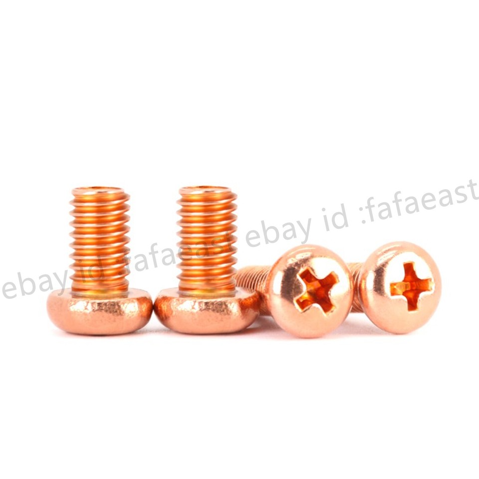 99.9% Pure Copper Phillips Cross Pan Head Machine Screws 4# 6# 8# 10 ...