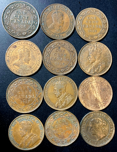 Old Canada Coin Lot - 1898-1919 - 12 LARGE CENTS - Lot #A26 | eBay